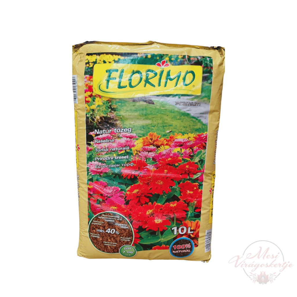 Florimo - Prémium Natúr tőzeg 10 liter - Mesi Virágoskertje